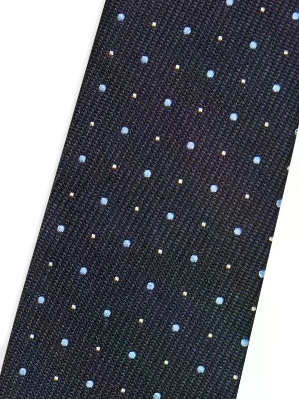 Brooks Brothers Polka Dot Silk Neck Tie - Blue