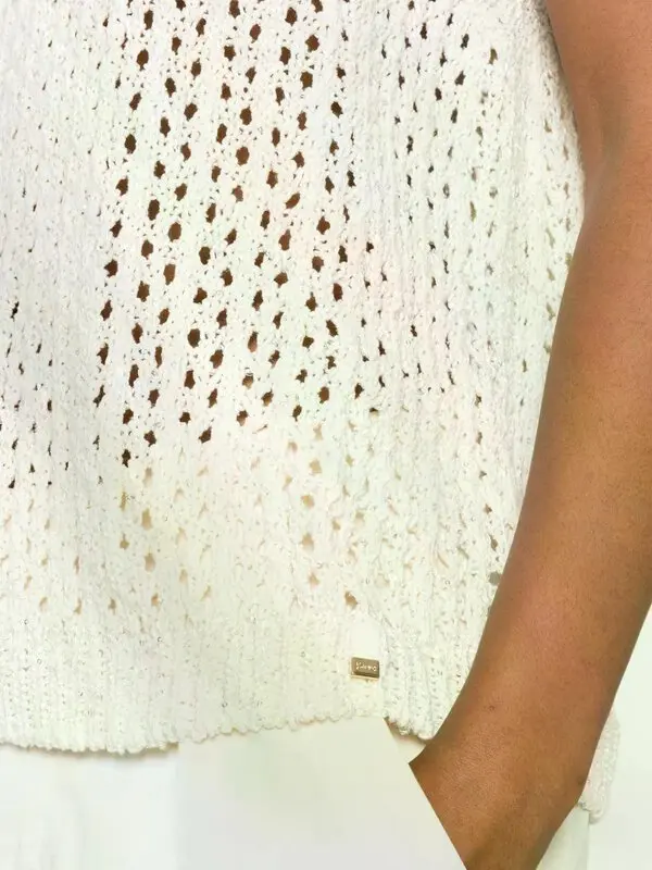 Herno Open-stitch Knitted Top - Neutrals
