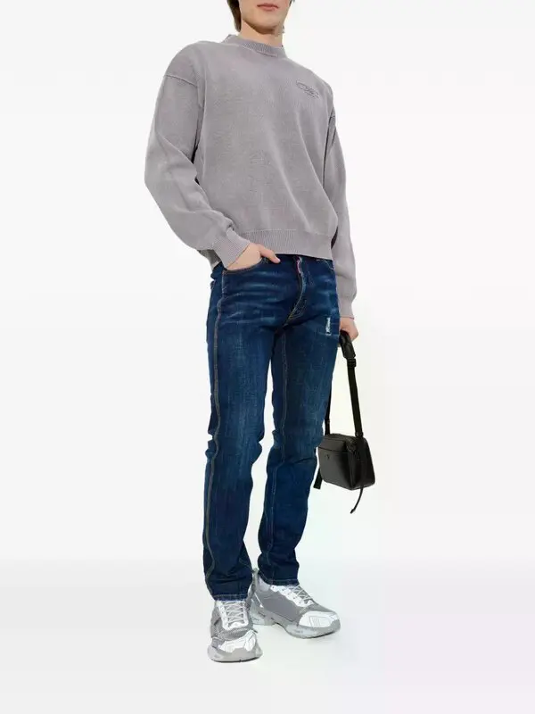 Dsquared2 Embroidered Logo Mock Neck Sweater
