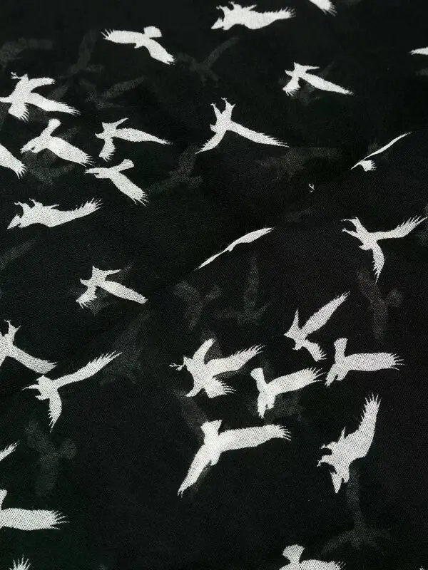 Saint Laurent Bird Print Scarf - Black
