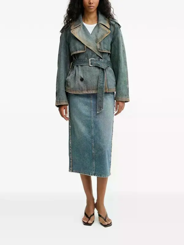 Miss Sixty Belted Double-breasted Denim Jacket