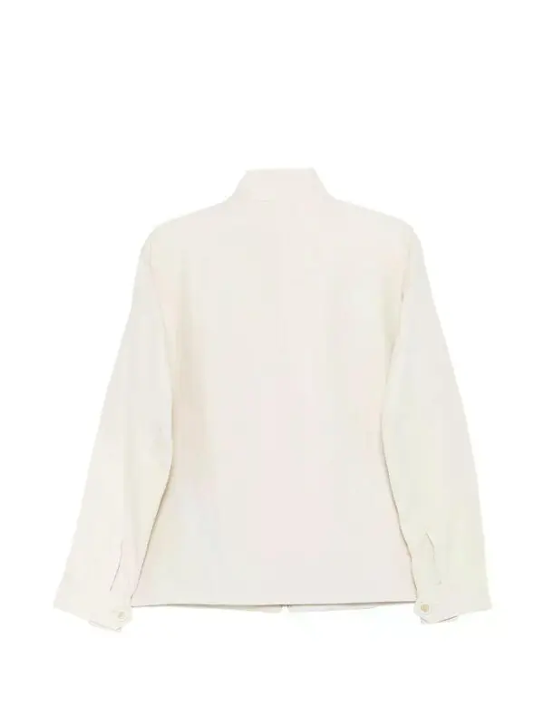LARDINI Zip Linen Jacket With Stand Collar