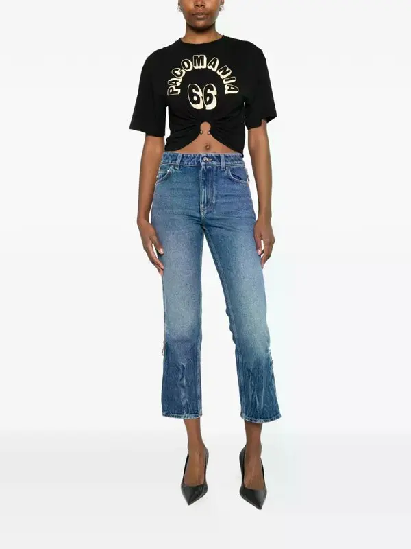 Rabanne Cropped Jeans With Side Zip Detail