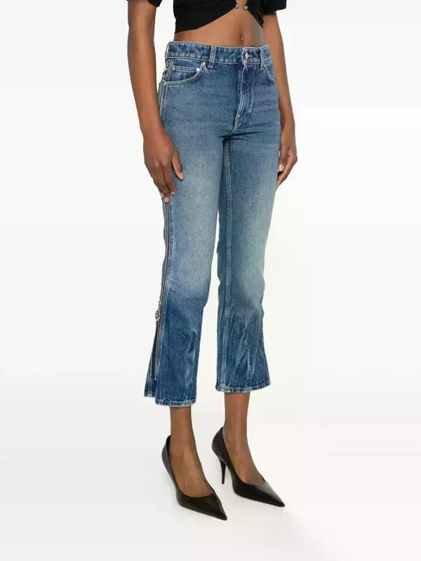 Rabanne Cropped Jeans With Side Zip Detail
