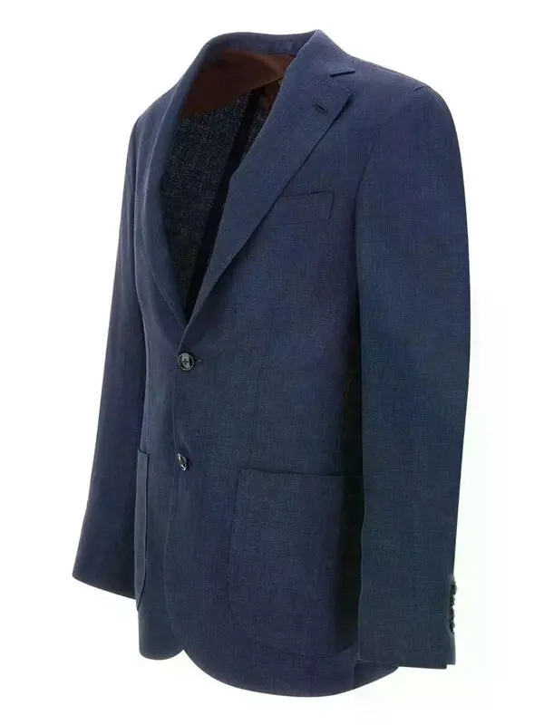 BARBA NAPOLI Button Blazer - Blue