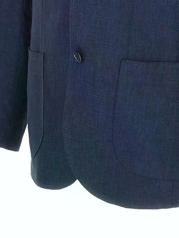 BARBA NAPOLI Button Blazer - Blue