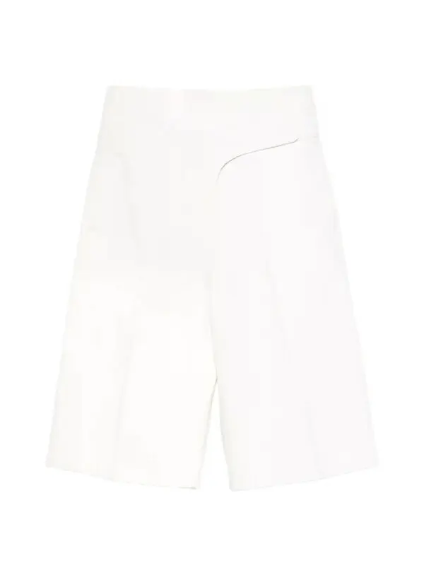 AMI Paris High-waisted Cotton Shorts - Neutrals