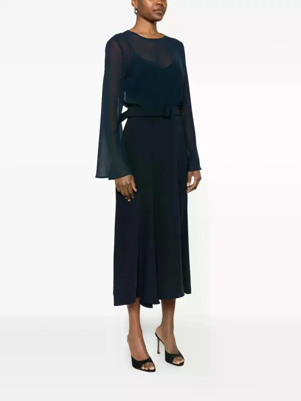 P.a.r.o.s.h Belted Flared Dress - Blue