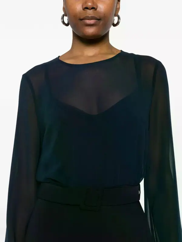 P.a.r.o.s.h Belted Flared Dress - Blue