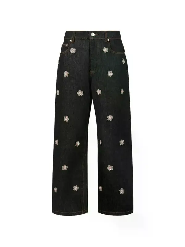 Marni Daisy Appliqué Five-pocket Jeans
