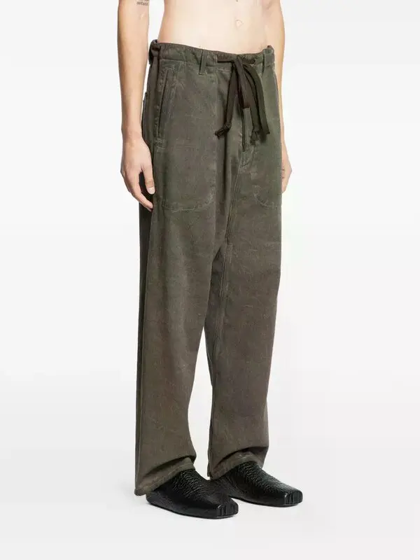 UMA WANG Overdyed Drawstring Trousers - Grey