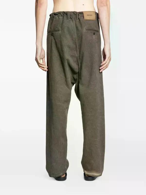 UMA WANG Overdyed Drawstring Trousers - Grey