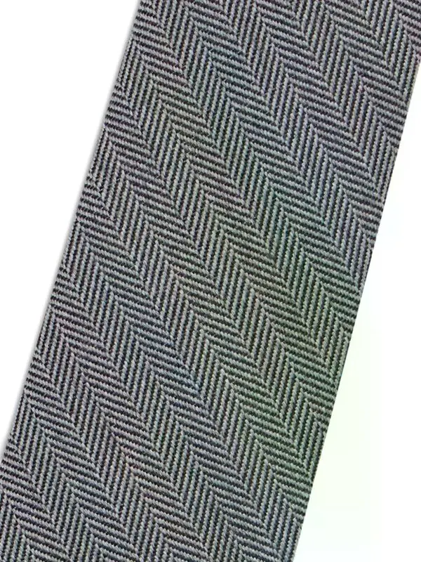 Brooks Brothers Wool Herringbone Neck Tie - Black