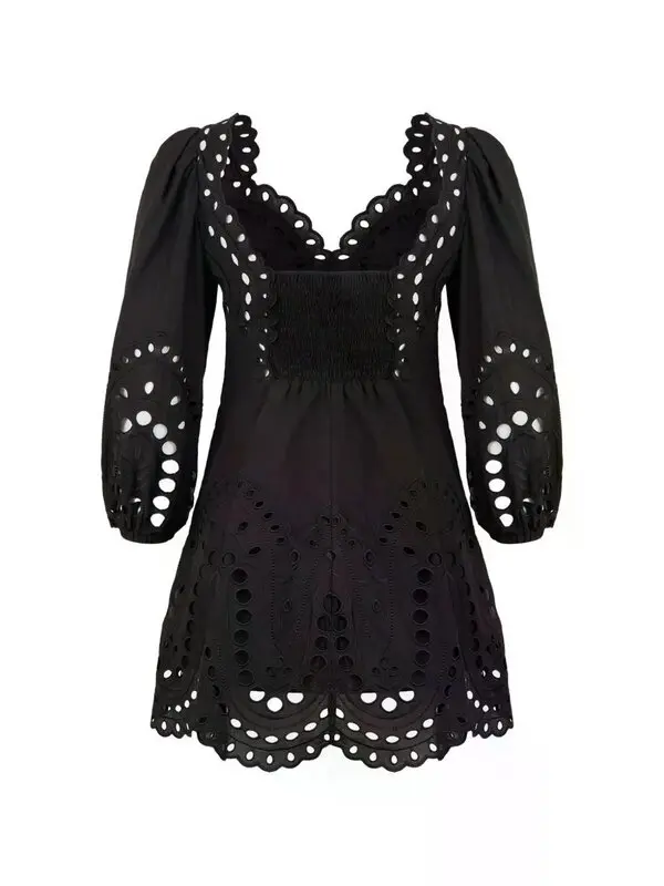 Charo Ruiz Ibiza Esmare Scalloped Embroidered Mini Dress