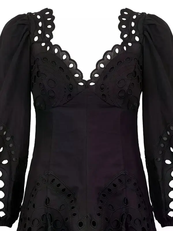 Charo Ruiz Ibiza Esmare Scalloped Embroidered Mini Dress