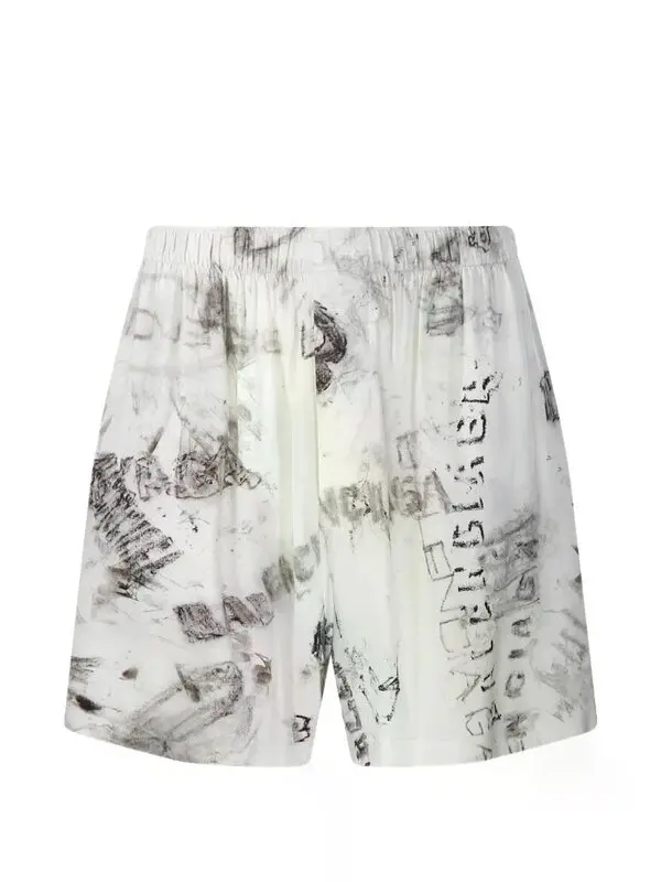 Balenciaga Print Pyjama Shorts - Grey