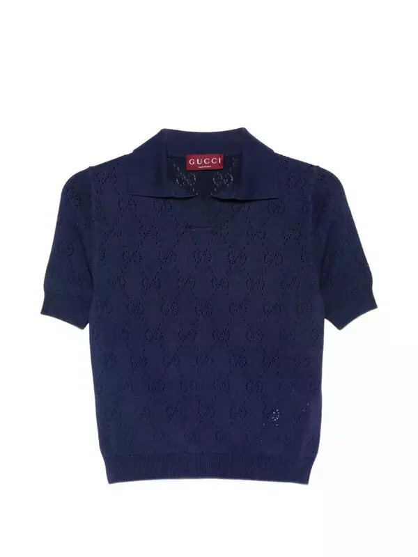Gucci Gg Pointelle Polo Top