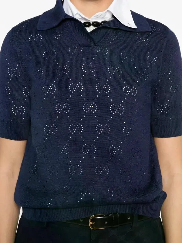 Gucci Gg Pointelle Polo Top