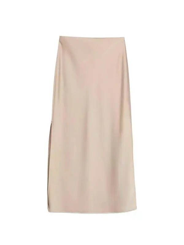 D.exterior Side-slit Maxi Skirt