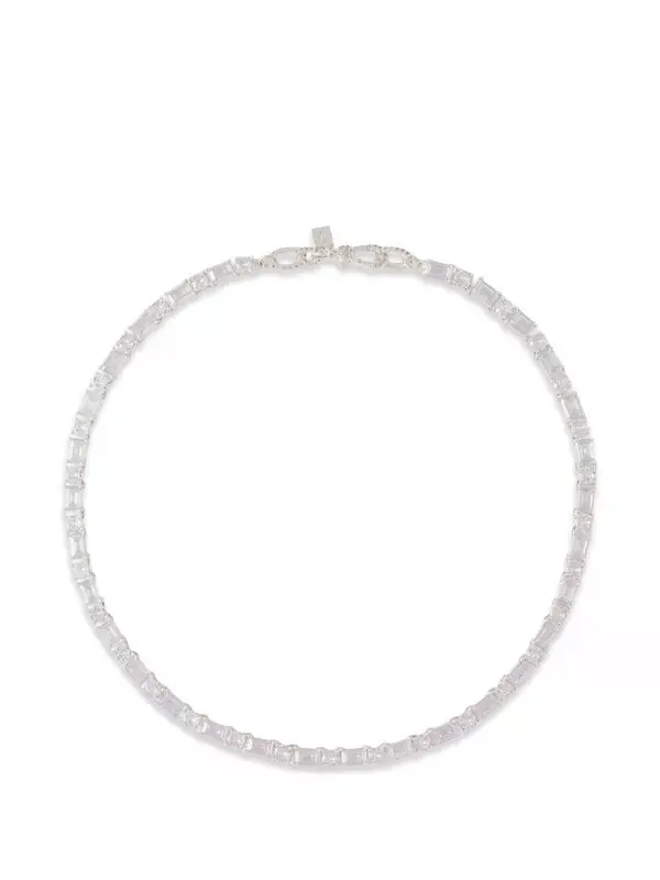CRYSTAL HAZE Eternity Necklace With Crystal Embellishments - Silver