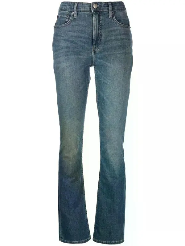 Ralph Lauren Stonewashed Bootcut Denim Jeans - Blue