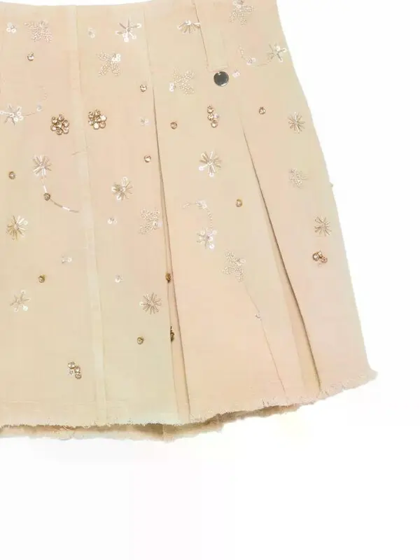 Liu Jo Bejewelled Embellished Pleated Mini Skirt