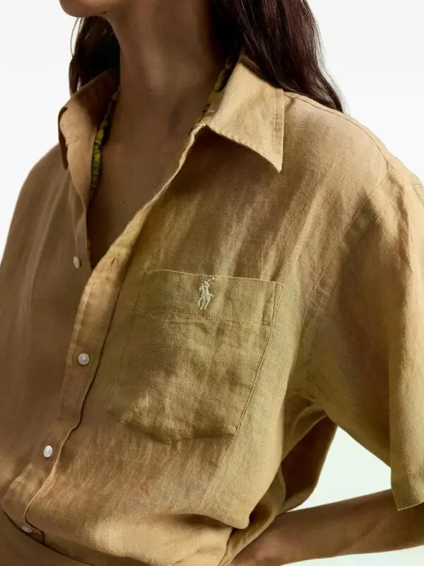 Polo Ralph Lauren Embroidered Detail Linen Shirt
