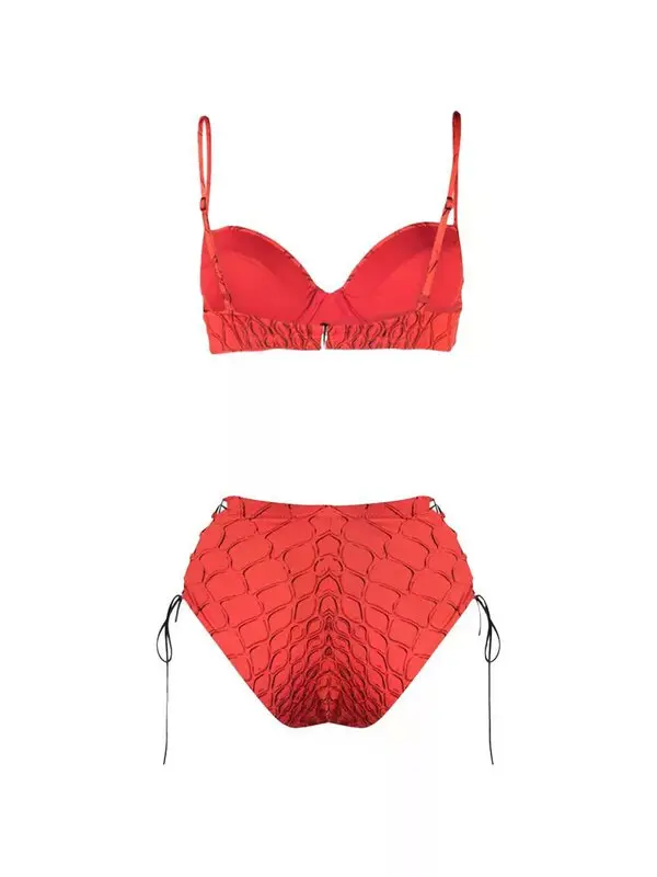 NOIRE SWIMWEAR Snake Print Push-up Bikini - Red