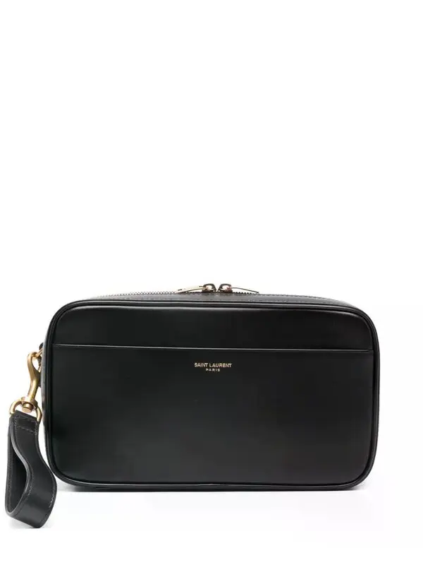 Saint Laurent Zip Wristlet Wash Bag - Black