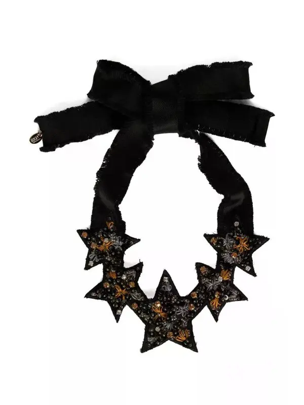 Red Valentino Star-motif Beaded Necklace - Black
