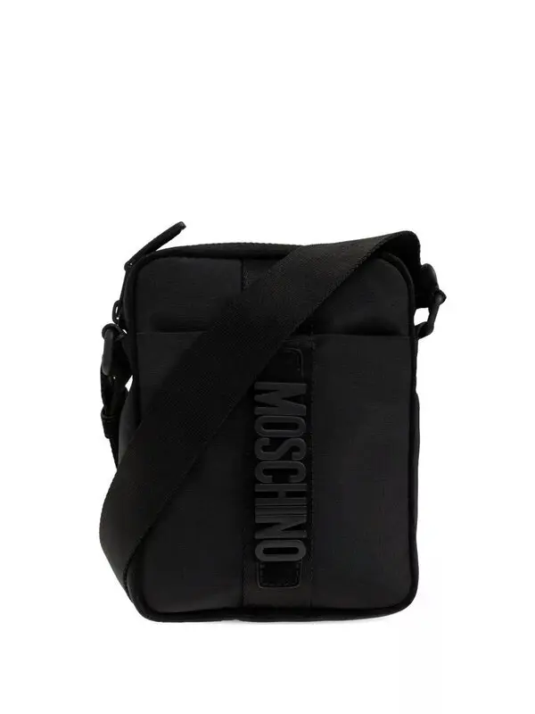 Moschino Logo-detail Messenger Bag - Black