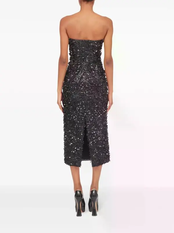 MAISON MARGIELA Hand-embroidered Sequin Strapless Midi Dress