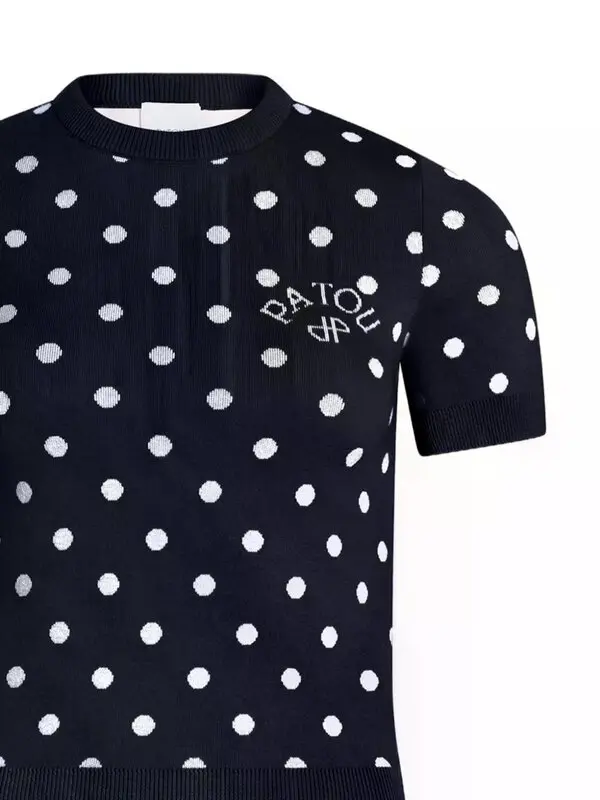PATOU Polka-dot Knitted T-shirt - Black