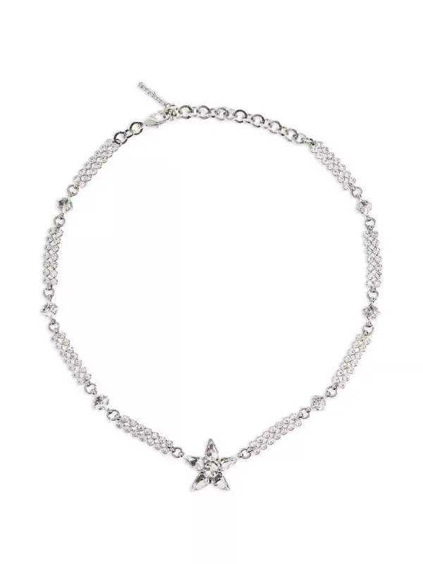Alessandra Rich Tone Star Pendant Necklace - Silver