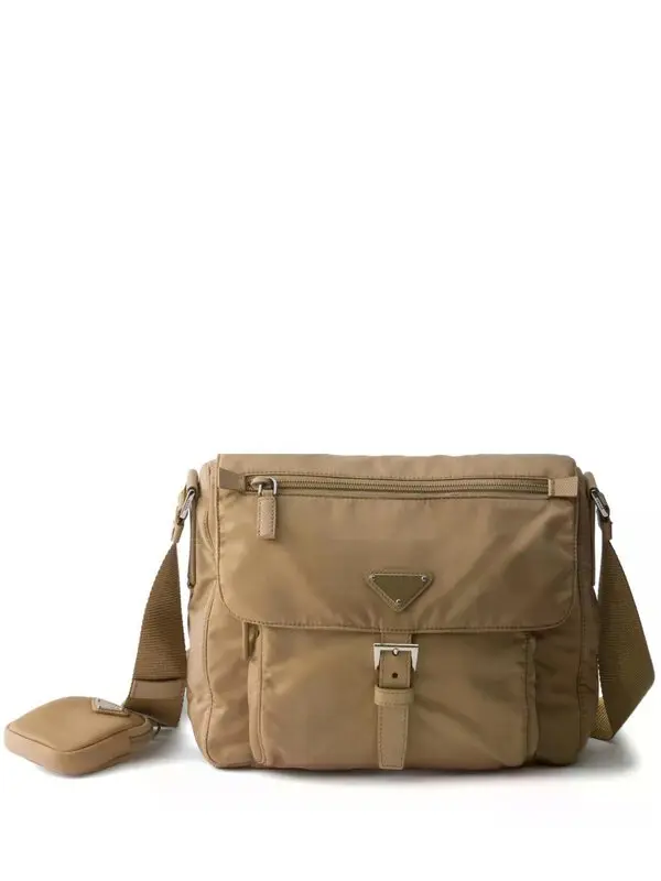 Prada Logo-plaque Shoulder Bag - Neutrals