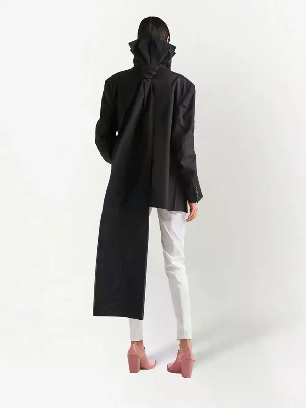 Prada Bow-detail Single-breasted Coat