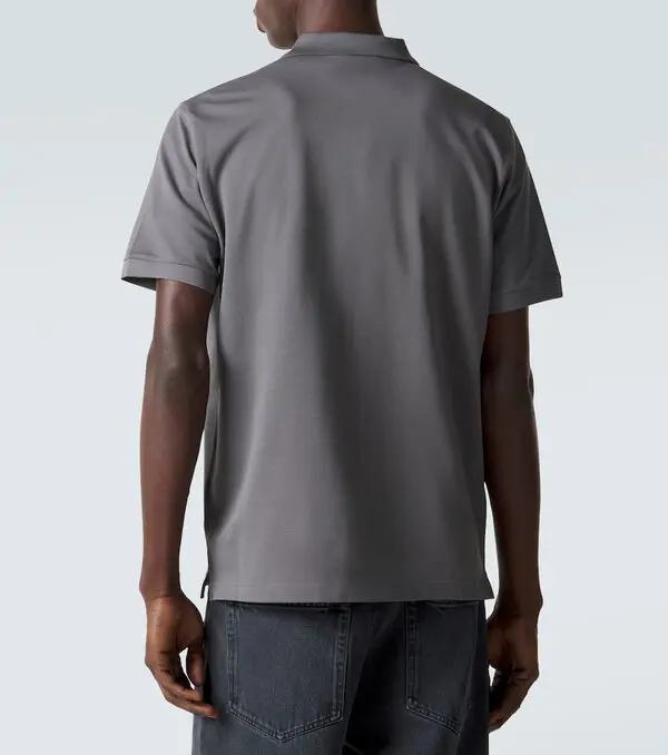 Prada Cotton Pique Polo Shirt - Grey