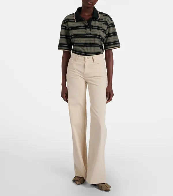 7 For All Mankind Lotta Wide-leg Jeans In Colored Comfort Twill Clay