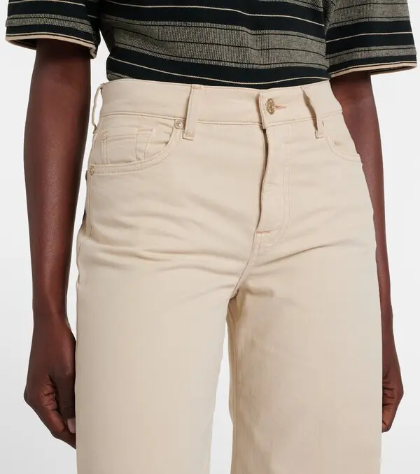 7 For All Mankind Lotta Wide-leg Jeans In Colored Comfort Twill Clay