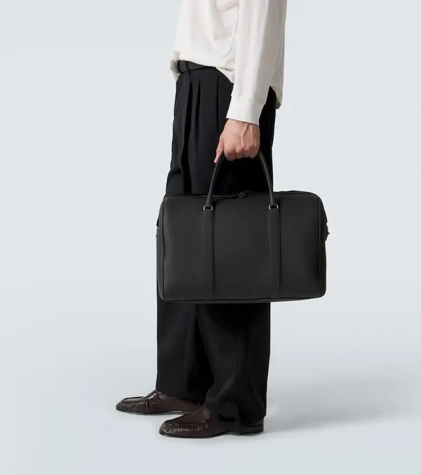 THE ROW Iowa Leather Duffel Bag - Black