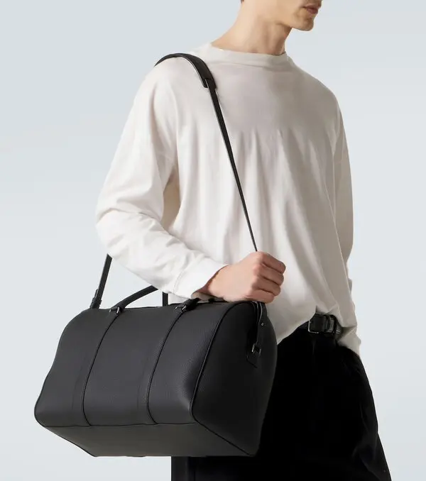 THE ROW Iowa Leather Duffel Bag - Black