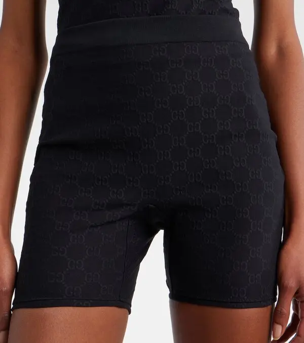Gucci Gg Jersey Jacquard Biker Shorts - Black