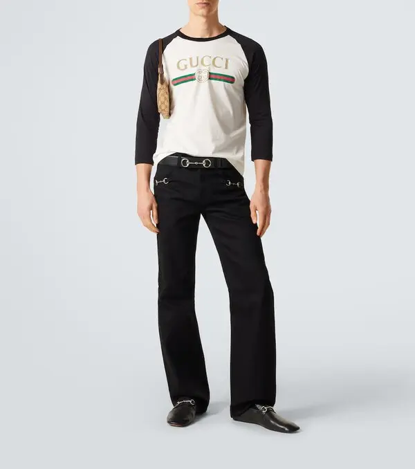 Gucci Logo Cotton And Silk Jersey T-shirt