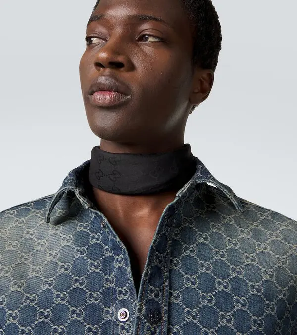 Gucci Gg Cotton And Silk Pocket Square