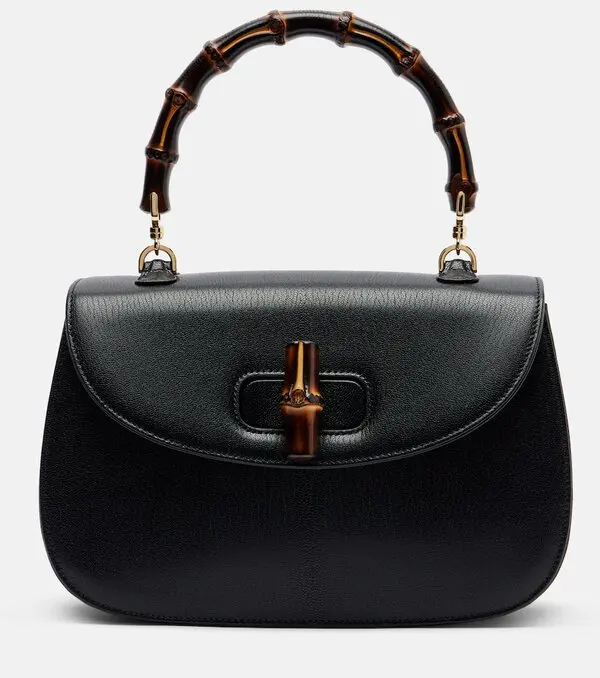 Gucci Bamboo 1947 Medium Leather Top-handle Bag - Black