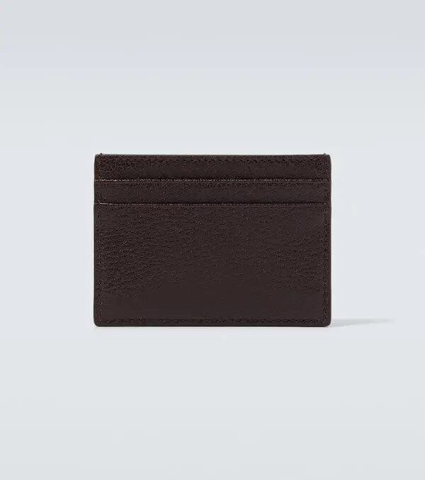 Gucci Lira Leather Card Holder - Brown
