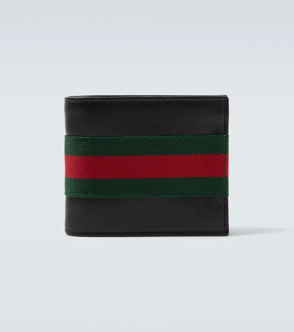 Gucci Web Trademark Leather Bifold Wallet
