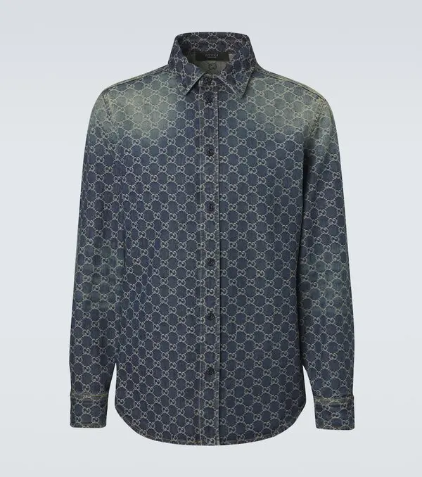 Gucci Gg Denim Jacquard Shirt