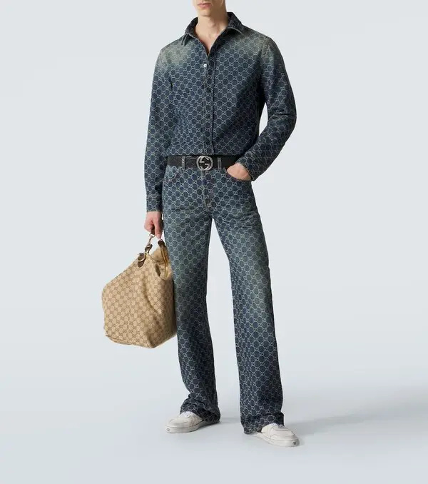Gucci Gg Denim Jacquard Shirt