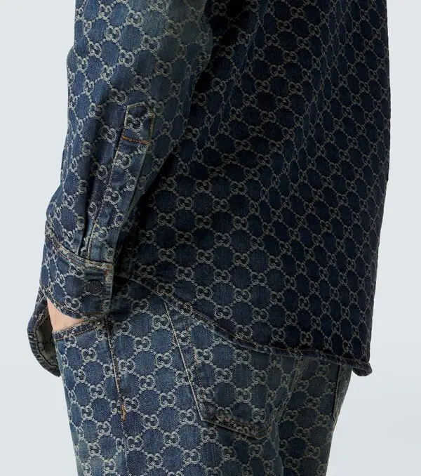 Gucci Gg Denim Jacquard Shirt